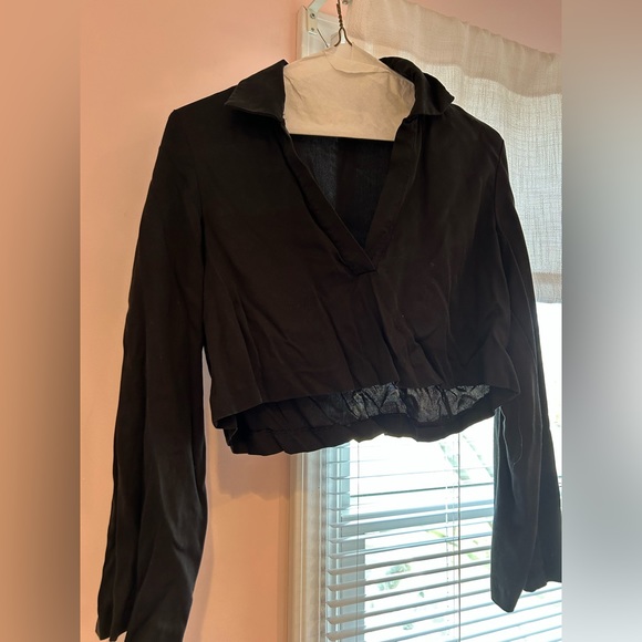 Zara | Tops | Zara Collard Crop Top | Poshmark